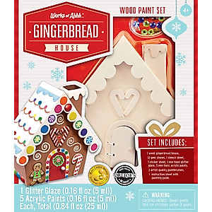 Works of Ahhh... Holiday Craft Set - Gingerbread House Wood Paint Kit - Comes