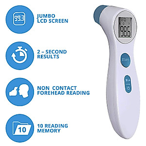Care Touch Infrared Forehead Thermometer | Non-Contact Digital Infrared Thermometer for Adults and Kids | with Forehead and Object Temperature Modes