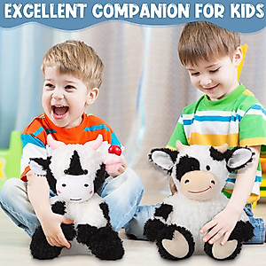 Aoriher 2 Pcs 10 Inch Cow Plush Stuffed Animal Toy Cute Soft Cow Plush Toy White and Black Cow Plush Great Birthday Gift for Boys Girls Birthday Party Office Home Decor
