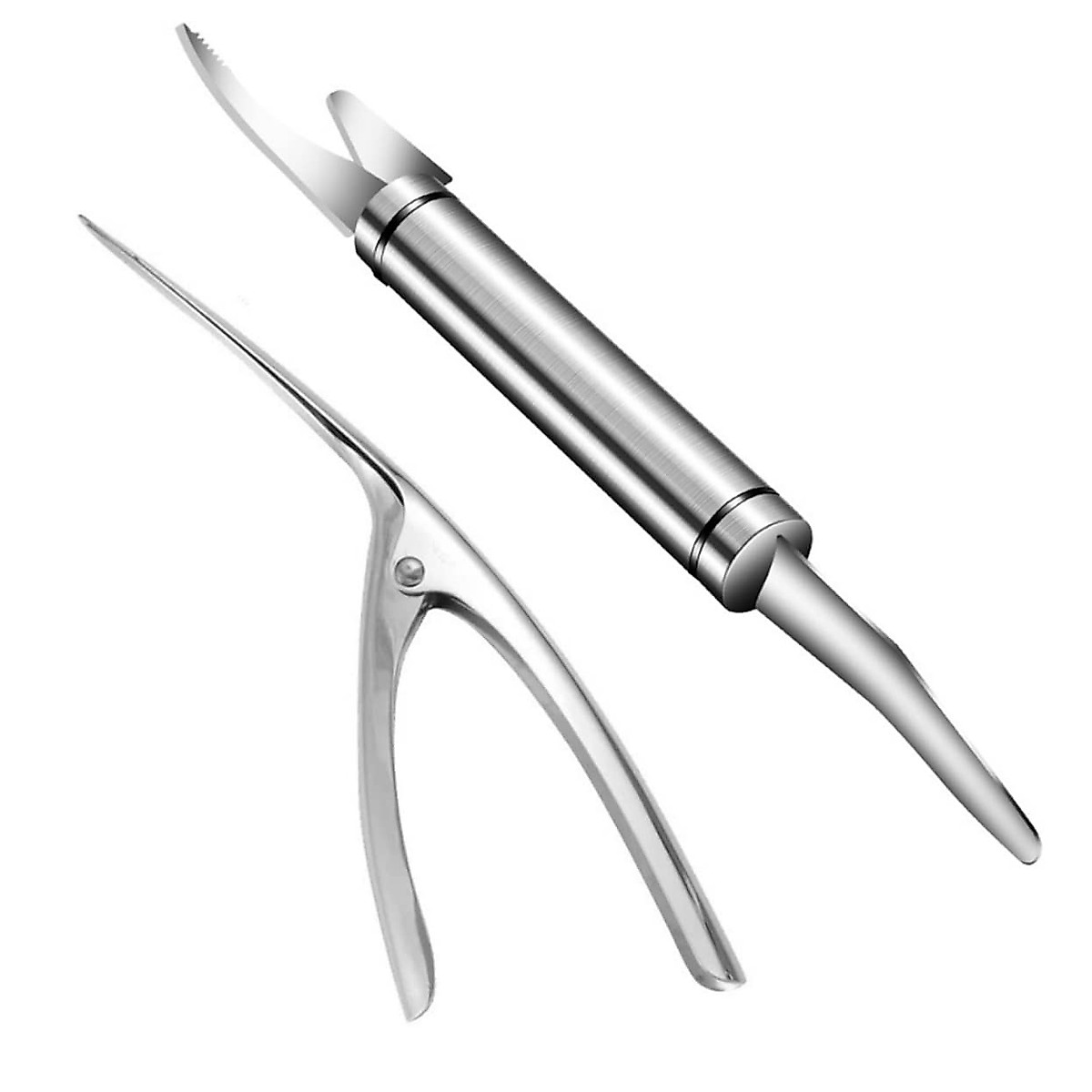 2 Sets Stainless Steel Shrimp Wire Stainless Steel Shrimp Peeler Dual Use Fish Scale Remover Dual Use Shrimp Cleaner Kitchen Accessories Home Accessory Daily Use Fish Scaler