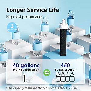 AQUA CREST Water Bottle Filter, Replacement for Brita® BB06, Brita® Hard Sided, Stainless Steel and Plastic Bottle Filter, 6 Count