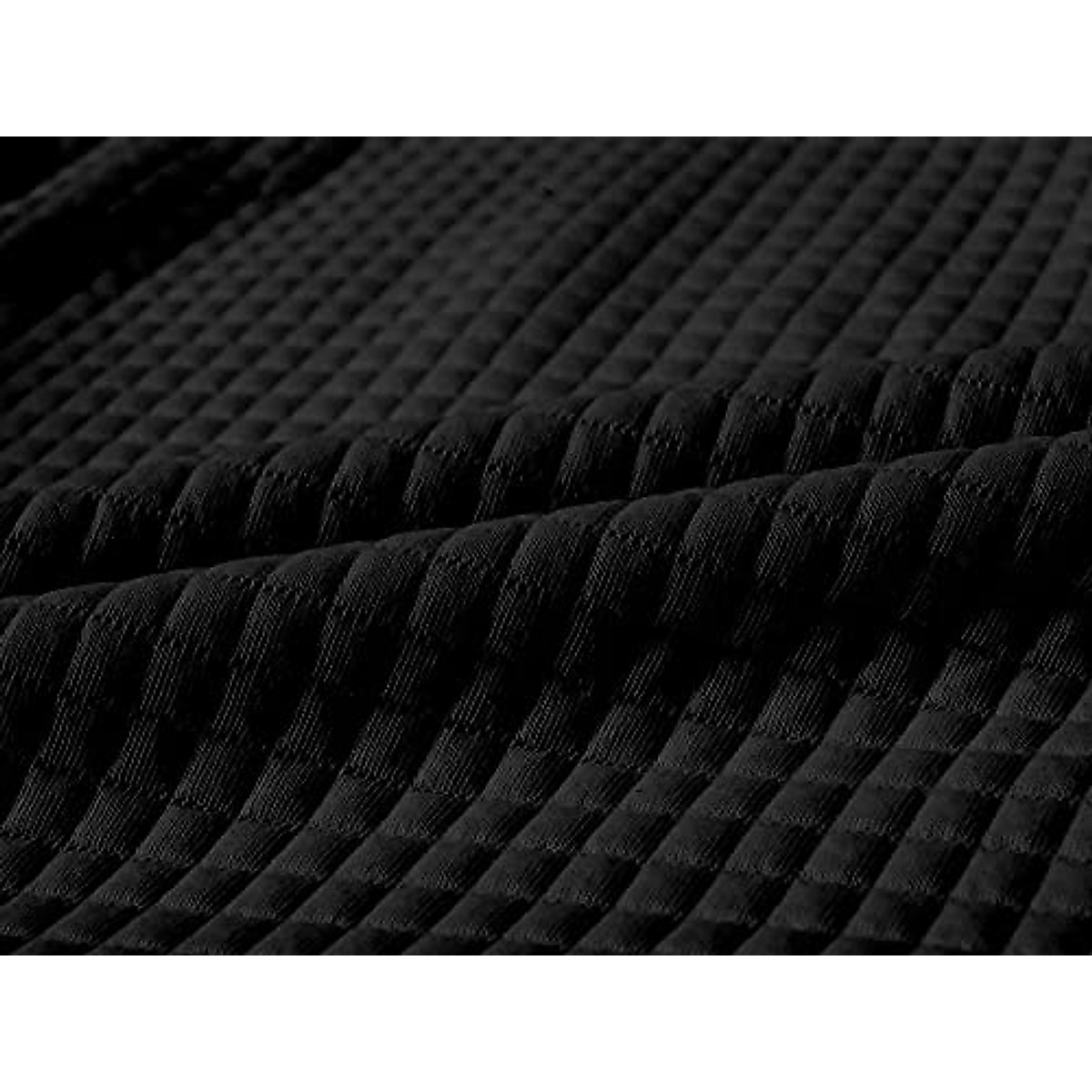 Yundobop Men's Pullover Hoodies Plaid Jacquard Long Sleeve Drawstring Hipster Casual Hooded Sweatshirts with Kanga Pockets Black L