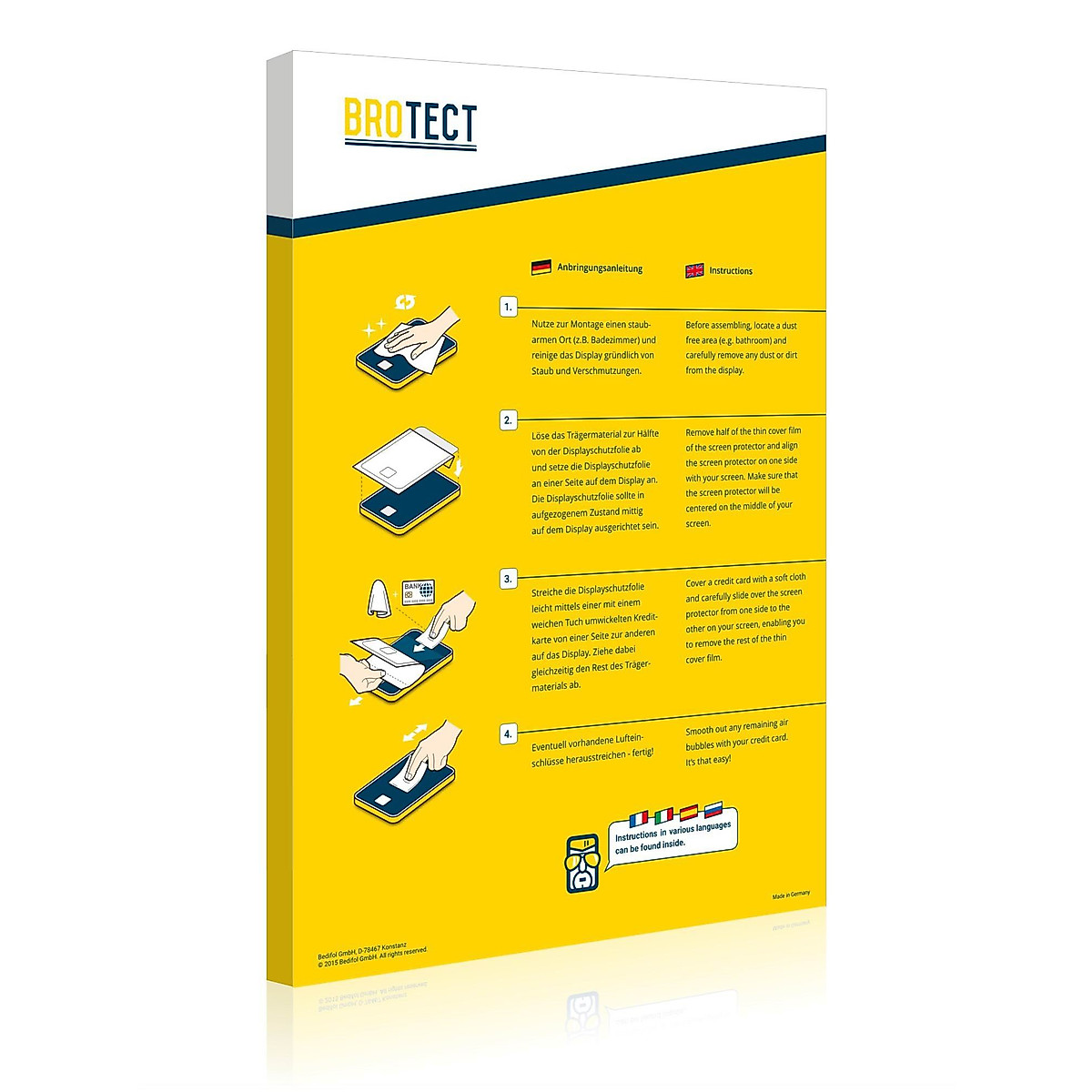 Bedifol 2X BROTECT HD-Clear Screen Protector for Ecobee Smart Thermostat Premium, Crystal-Clear, Hard-Coated, Dirt-Repellent