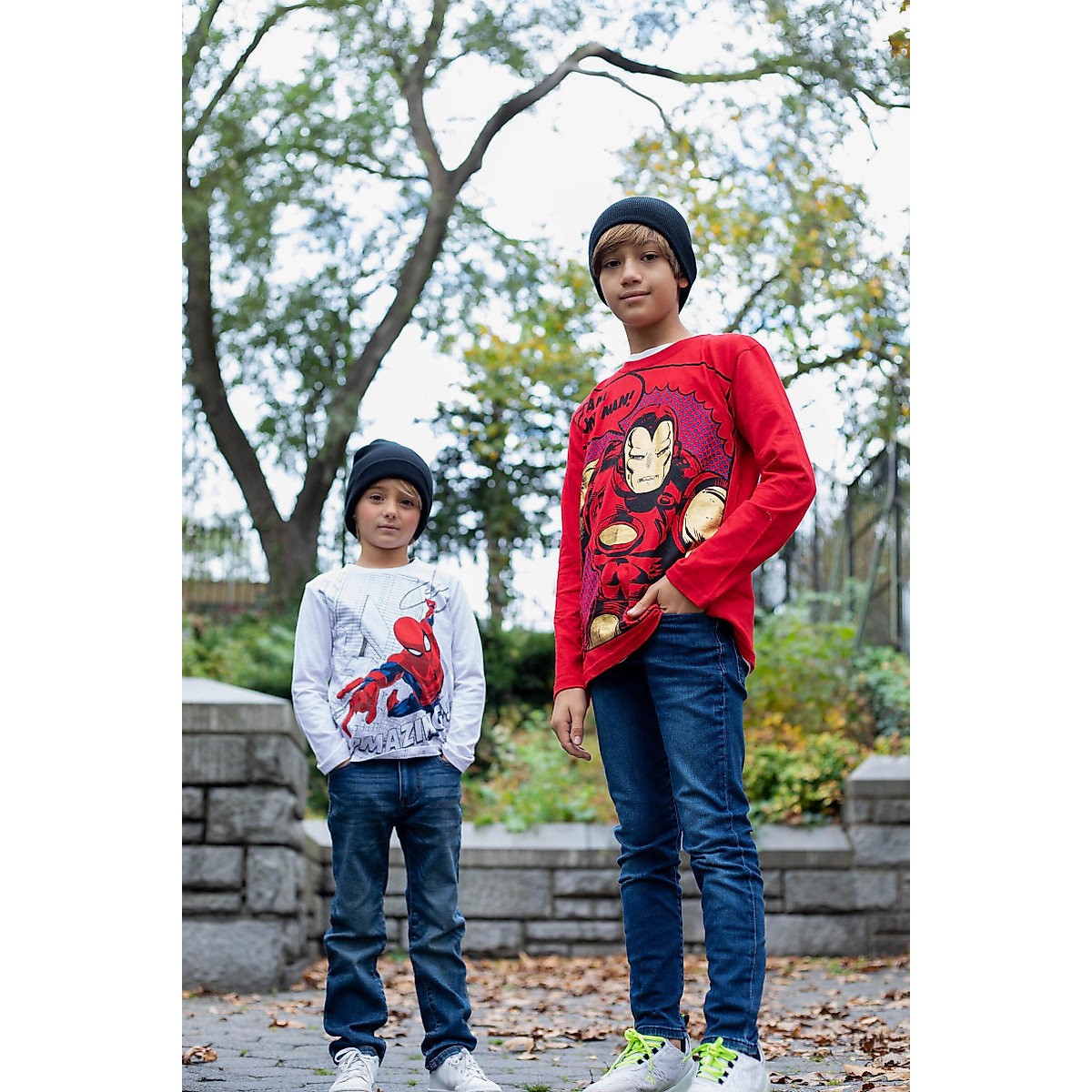 Marvel Avengers Spider-Man Toddler Boys 2 Pack Long Sleeve Graphic T-Shirts Gray/White 4T