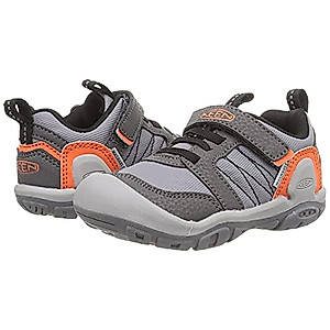 KEEN unisex child Knotch Peak Closed Toe Water Sandal, Magnet/Safety Orange, 9 Little Kid US