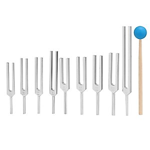 Tuning Fork Set, 9Pcs 174/285/396/417/528/639/741/852/963Hz Chakra Healing Musical Tuning Fork Hammer Set 9Pcs For Tuning Tuning-Devices Instrument Tuner Device