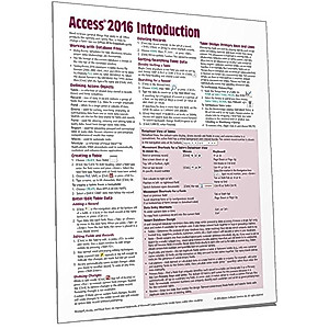 Microsoft Access 2016 Introduction Quick Reference Guide - Windows Version (Cheat Sheet of Instructions, Tips & Shortcuts - Laminated Card)