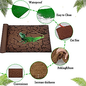 BNOSDM Reptile Carpet Mat Terrarium Liner Bedding Reptile Cage Mat Supplies for Tortoise Lizard Leopard Gecko Snake Chameleon 39’’ x 20’’