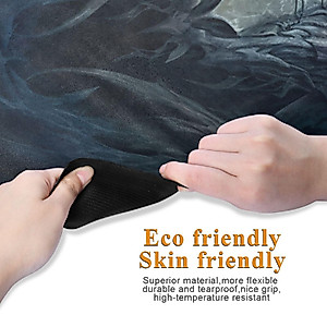 GOODOLD Black Dragon Head Yoga Mat, 71 x 26 Inch Non-slip Yoga Mats Folding Travel Exercise Mat Indoor Outdoor Gym Pilates with Storage Bag for Women Men