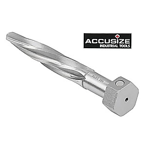 Accusize Industrial Tools 13/16 inch Bridge Reamer, Magnetic Hex Shank, Hss Spiral Flutes Aligning Reamers, Car Reamers, 1523-8035