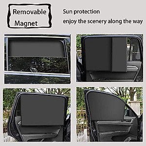 MilkShot 4 PCS Car Window Shade for Side Windows, Magnetic Window Shades for Car Baby and Kids, 100% Block Light Car Window Shade for Breastfeeding, Taking a Nap, Changing Clothes, Black