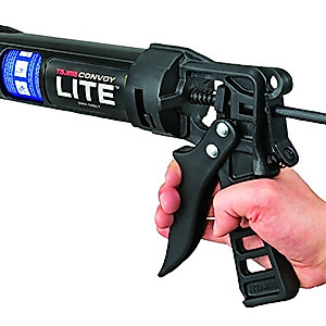 TAJIMA Caulk Gun - 1/10 Gallon (10 oz) Convoy Lite Caulking Tool with Ultra Lightweight ABS Construction & Auto Flow Stop - CNV-100LT