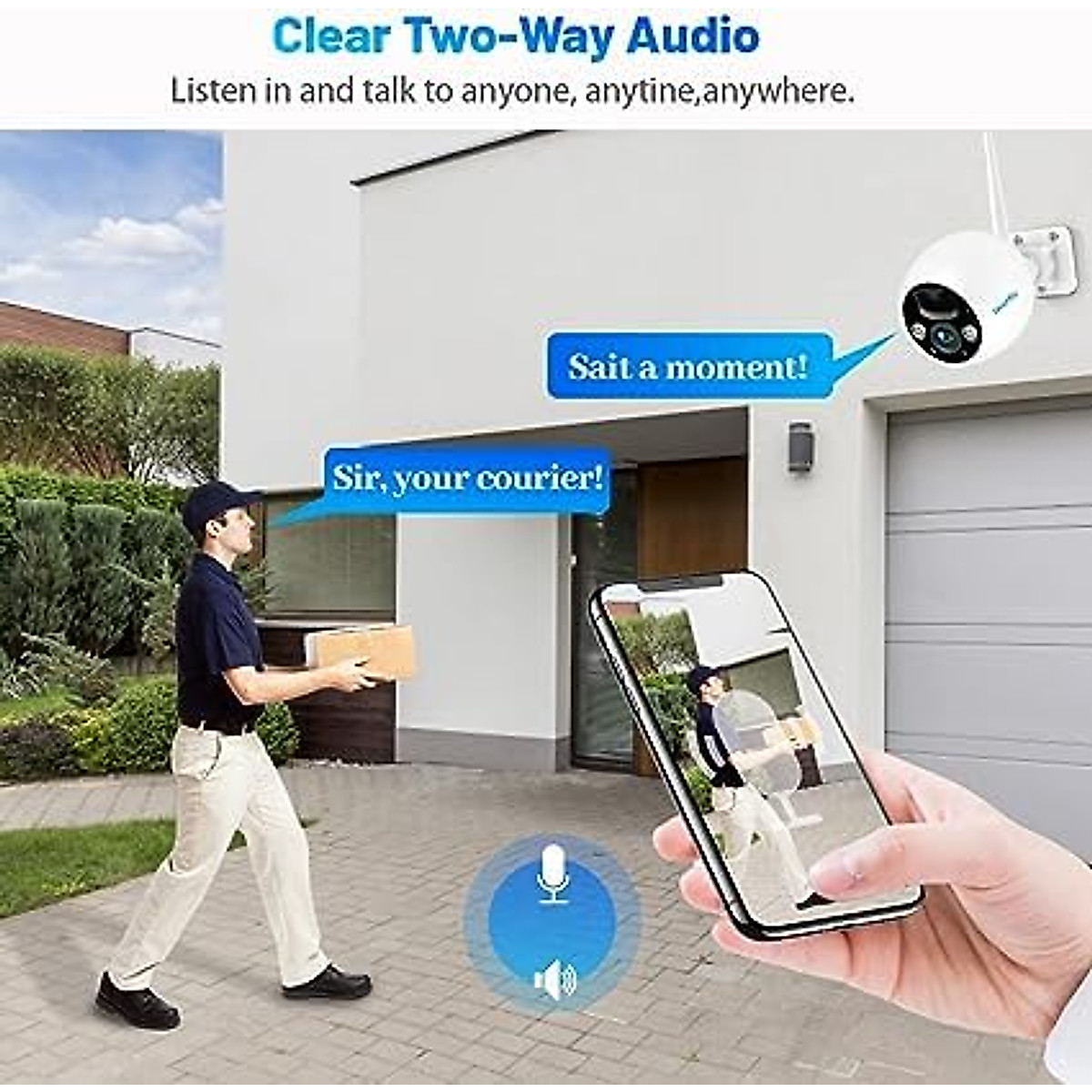 NoahTec Solar Security Cameras Wireless Outdoor, 2K HD Battery Solar Powered Cameras for Home Security Outside AI Motion Detection Siren, Spotlight Night Vision Two Way Talk (2.4GHz WiFi)