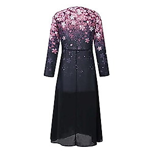 Formal Dresses for Women Mother of The Bride Dresses for Wedding A Line Lace Wedding Guest Dresses Tea Length Swing Evening Party Long Prom Ladies Plus Size Floral Chiffon Dress(B Pink,3X-Large)