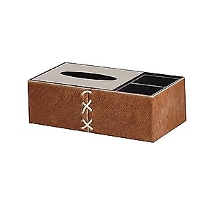 Stylish Tissue Box Toilet Paper Box Cover Rectangular Tissue Holder and Multifunctional Tissue Box for Bathroom Dressers Office Home Decor Modern Tissue Box (Color : Brown, Size : B)