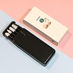 Upgraded Reusable Cotton Swabs 4 Pcs, Uramoto Silicone Ear Swabs Rough Friction Cotton Swabs for Ears Cleaning, Love Shape Swabs for Cosmetic Makeup Beauty-Black