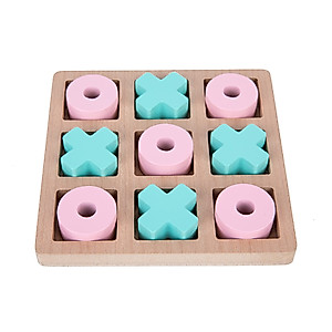 LXGYPWIN Tic-Tac-Toe Game, Wooden Tic-Tac-Toe Game, Small Tic-Tac-Toe Game, Children's Indoor Party Game, Very Suitable for Backyard Entertainment