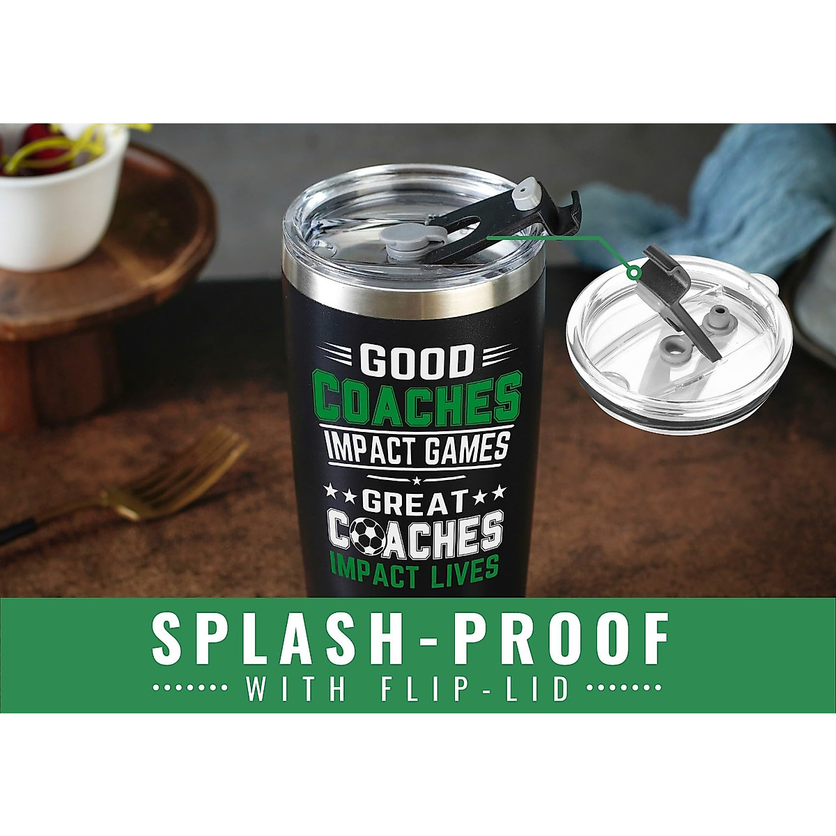 Onebttl Soccer Coach Gifts, Funny Gift Idea for Appreciation, Christmas, Birthday, 20oz Stainless Steel Insulated Tumbler Travel Mug