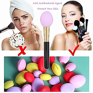 YZRYXHWL 9-Piece Makeup Brush Cover, Dustproof Makeup Brush Protector Cap, Travel Makeup Brush Storage Holder Silicone Makeup Brush Protector Cap Reusable Make (Pink, Purple, Red