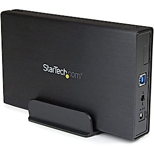 StarTech.com USB 3.1 Gen 2 External Hard Drive Enclosure for 3.5” SATA Drives - Fan-less UASP Enhanced Single Drive Enclosure (S351BU313),Black