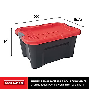 CRAFTSMAN 20-Gallon (80-Quart) Tote with Latching Lid, 4-Pack (4)