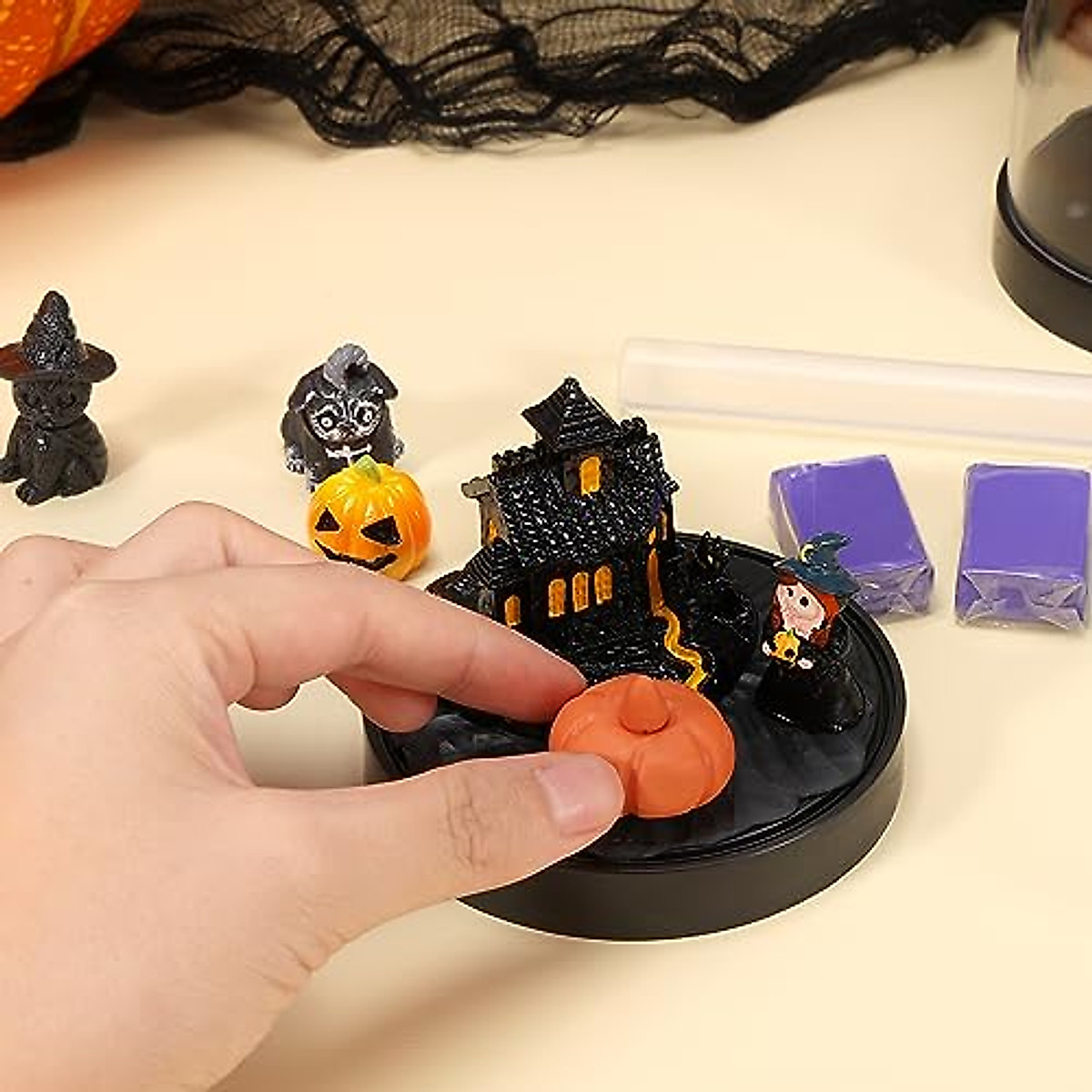 Karsspor Halloween Snow Globe Kit, 4 PCS Water Globes Making Kit with Complete Accessories, Arts and Crafts for Kids, Halloween Decoration Indoor, Great Halloween Gifts for Girls and Boys 4-12