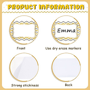 200 Pieces Name Tag Stickers Party Name Tags Border Name Tag Labels ...