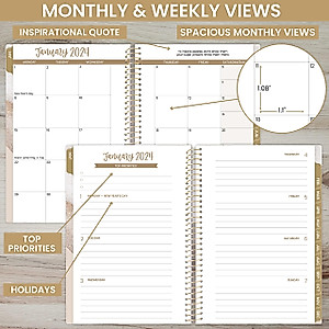 bloom daily planners 2024 Pocket Planner - 4” x 6” - (January 2024 - December 2024) - MINI Weekly/Monthly Agenda Organizer & Calendar Book - Brushed Beige