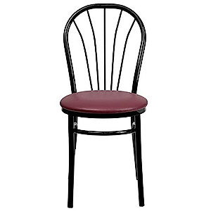 Flash Furniture HERCULES Series Fan Back Metal Chair - Burgundy Vinyl Seat