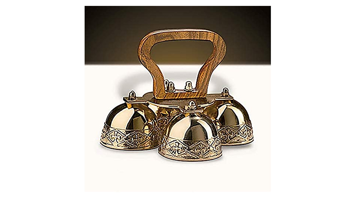 Brass Altar Bells - Embossed & Perfect for Churches