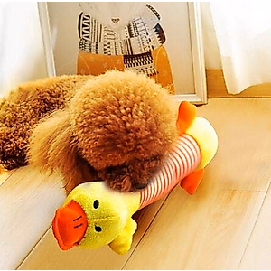 Cute Pet Dog Cat Plush Squeak Sound Dog Toys Funny Fleece Durability Chew Molar Toy Fit for All Pets Elephant Duck Pig (E)