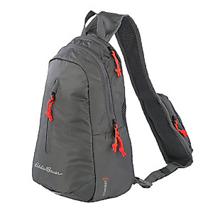 Eddie Bauer Stowaway Packable 10L Sling 3.0 Made from Polyester with Lightly Padded Shoulder Strap, Dark Smoke