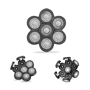 UPTARD 7D Blade Replacement Heads, Shaver Replacement Blades, Head Shavers for Bald Men, Shaver Head Replacement, Stainless Steel Rotary Blades for Electric Head Razor