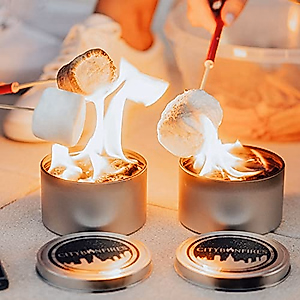 City Bonfires Portable Fire Pit - Mini Fire Pit, Table Top Firepit, No Wood, No Embers, 3-5 Hours of Burn Time - Food Safe for Smores - Lightweight, Emergency Heat, Camping Stove (2-Pack)