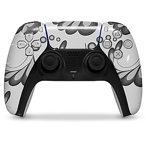 WraptorSkinz Skin Wrap compatible with Sony PS5 DualSense Controller Petals Gray (CONTROLLER NOT INCLUDED)