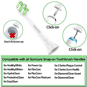 Replacement Toothbrush Heads for Phillips Sonicare,Brush Heads Compatible with DiamondClean 4100 5100 W2 HX6064 and All Snap-On System Toothbrush Handles,8 PCS,White