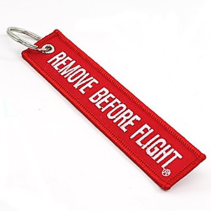 Rotary13B1 Remove Before Flight Key Chain - 5 Pack Red with White Letters