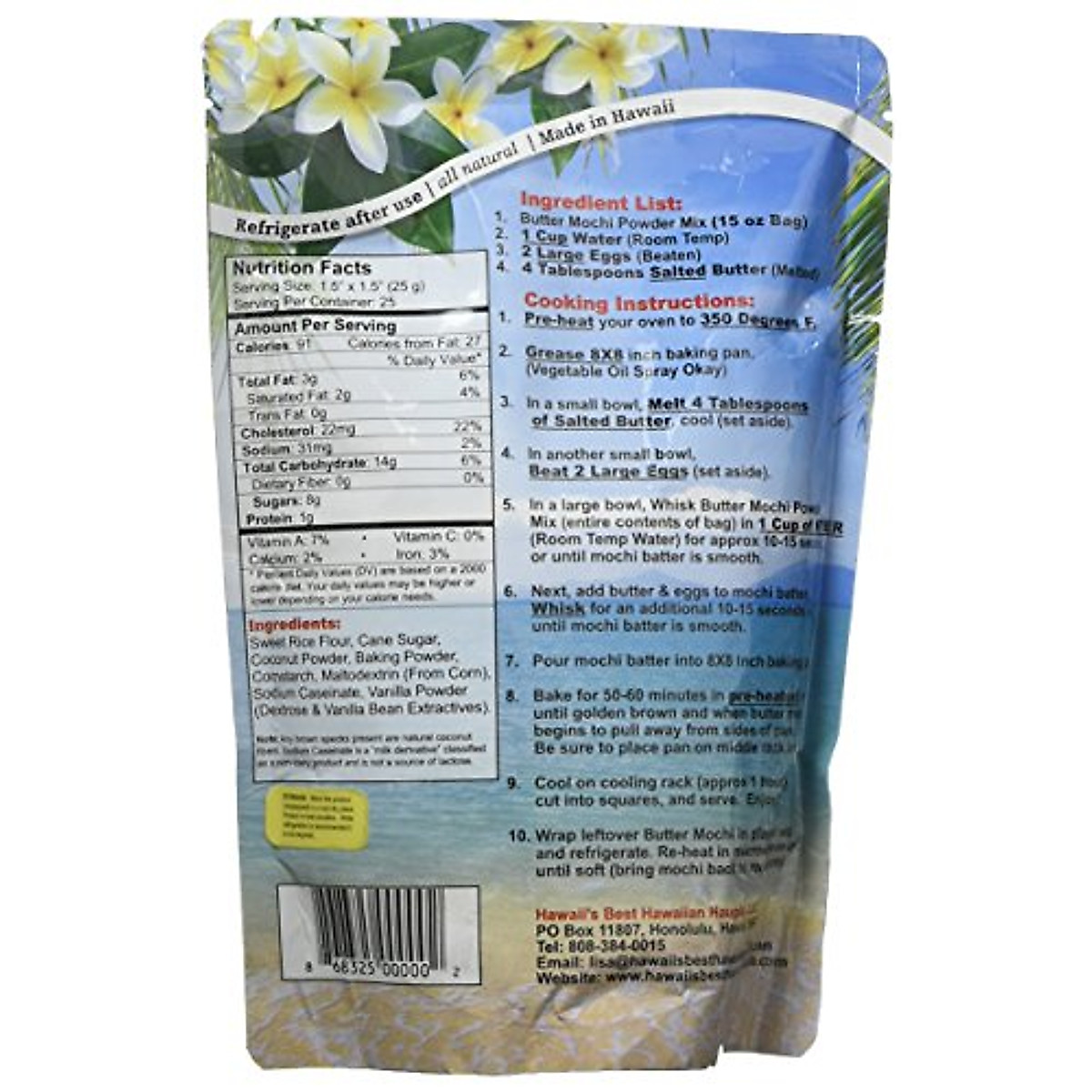 Hawaii's Best, Hawaiian Butter Mochi Mix, 15-oz. (425.25g)