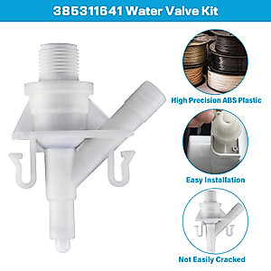 Dreyoo 385311641 Water Valve Kit, Plastic RV Camper Toilet Valve Parts Compatible with Sealand 300 310 311 320 and 321 Series RV Marine Toilet Flush Valve Replacement (1 Piece)