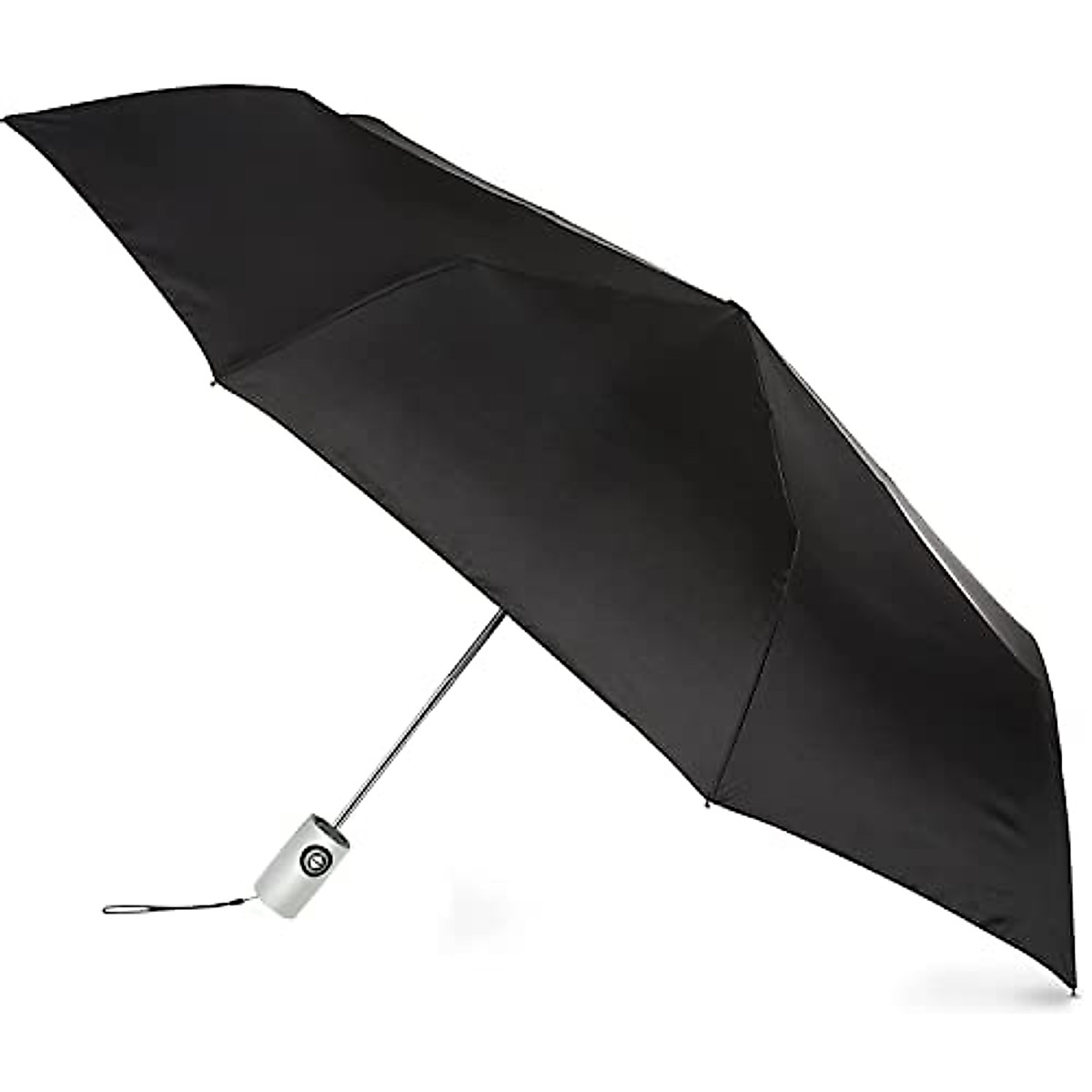 totes Automatic Open Close Water-Resistant Travel Folding Umbrella, (Black)