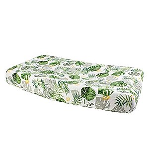 Bebe au Lait Rainforest Muslin Changing Pad Cover, Green, One Size