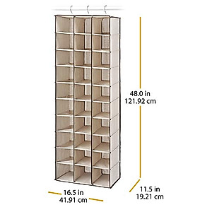 Whitmor 30 Section Hanging Shoe Shelves, Tan