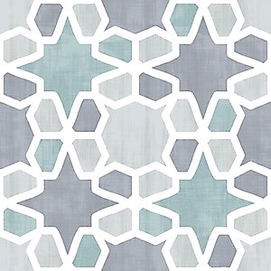FloorPops Rajah Peel & Stick Floor Tiles, Blue