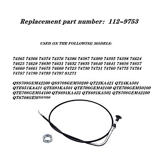 Huthbrother 112-9753 Choke Cable Compatible with Toro Timecutter Lawn Mower 74365 74366 74374 74386 74387, Z4235 MX4260 SS5000 Zero Turn Mower Part