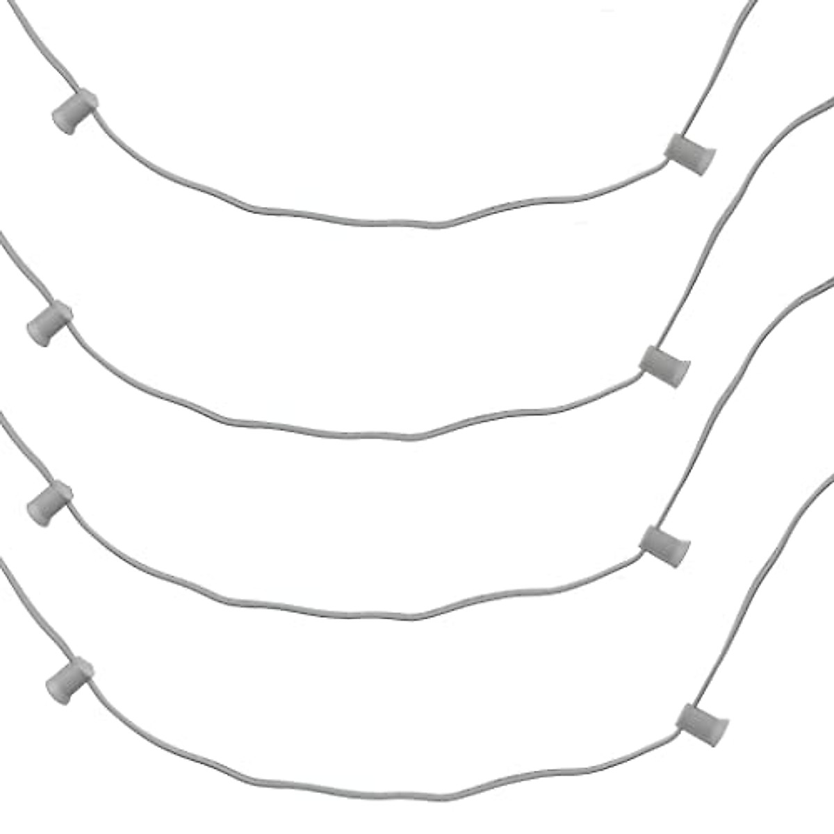 EST. LEE DISPLAY L D 1902 Outdoor Patio String Light Cords with Male & Female Plugs Green & White Wire 12in Spacing Sockets, 25FT Length (White, C7 - E12)