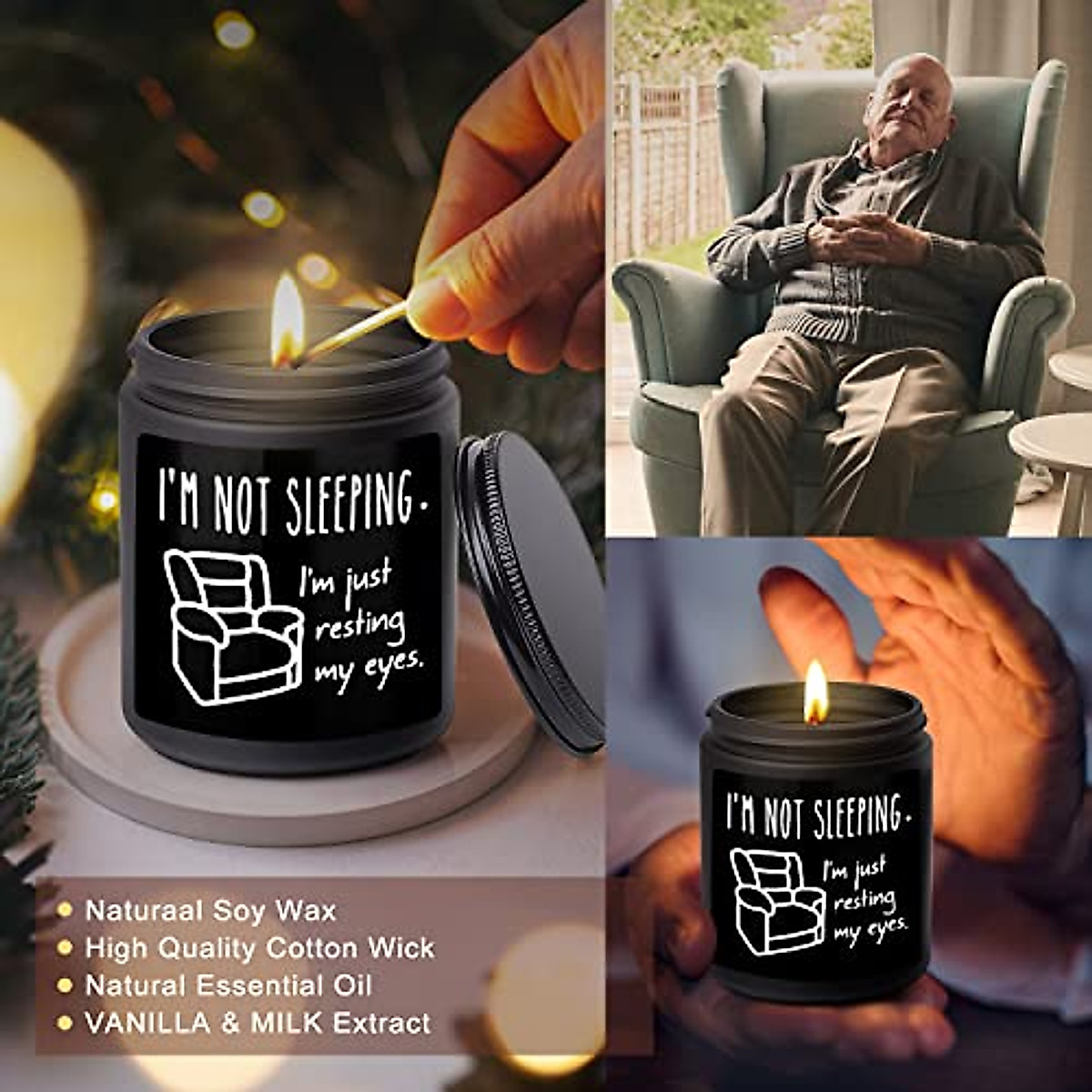 Birthday Gifts for Dad Men from Daughter Son Unique Gifts for Boyfriend Relaxing Gifts for Daddy Unique Scented Candle Gifts for Dad Men Him from Wife