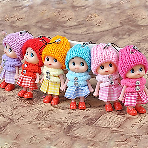 8 PCS Tiny Dolls, Silicone Princess Mini Doll for Girls, DIY Miniature Dollhouse Kit with Miniature Clothes, Decoration Little Dolls Christmas Festival Reborn Baby Stuff Gift & Bag Accessories