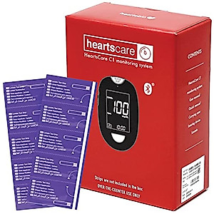 HeartsCare C1 Lactate Testing Kit - 10 Lactate Strips and C1 Lactate Meter Monitoring System - 5 sec Testing time