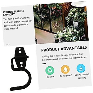 Outanaya Mop Holder Utility Hooks Garage Wall Mount Heavy Duty Hangers Broom Storage Solution