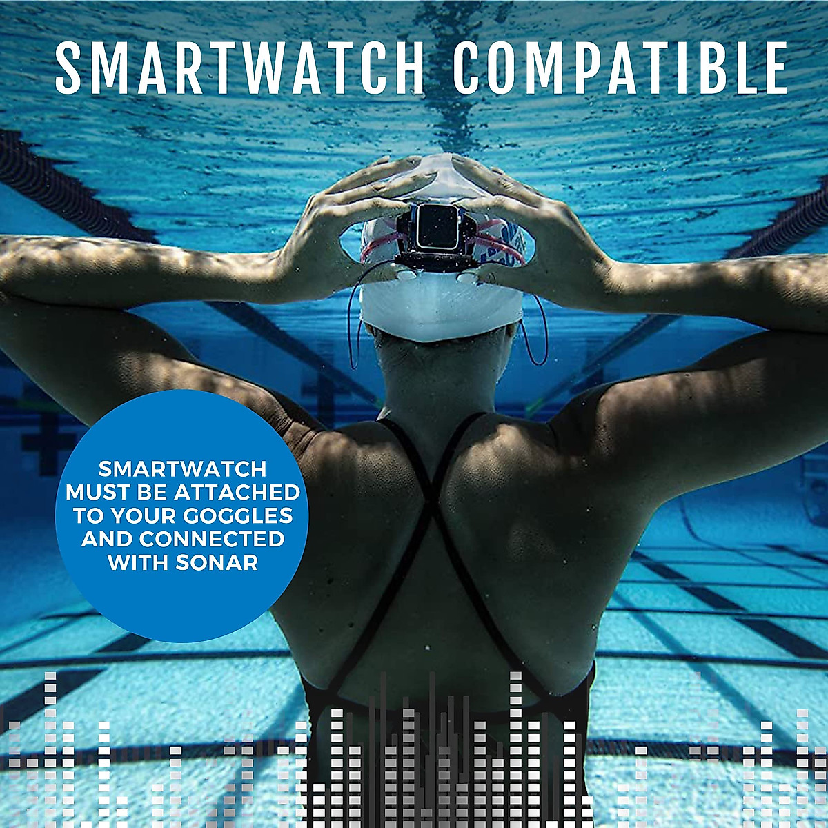 H2O Audio 2-in-1 Bundle - SONAR IPX8 Bluetooth Bone Conduction Headphones with Built-in MP3 Player and Underwater Bluetooth Clip Compatible with Apple Watch - Waterproof Headset for Underwater Sports